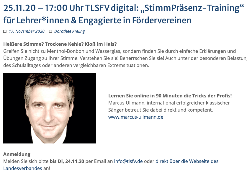 Gesangsunterricht Marcus Ullmann - Referenzen & Bewertungen